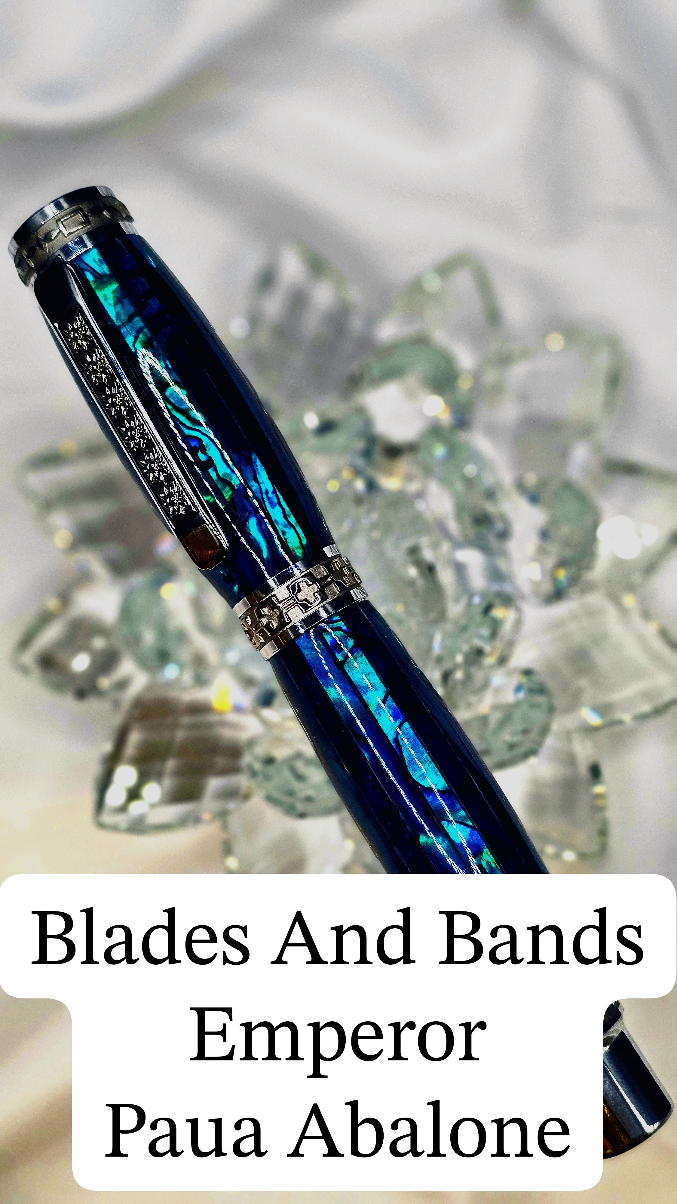 Custom Handmade Paua Abalone Full Size Emperor Roller Ball – Blades and ...